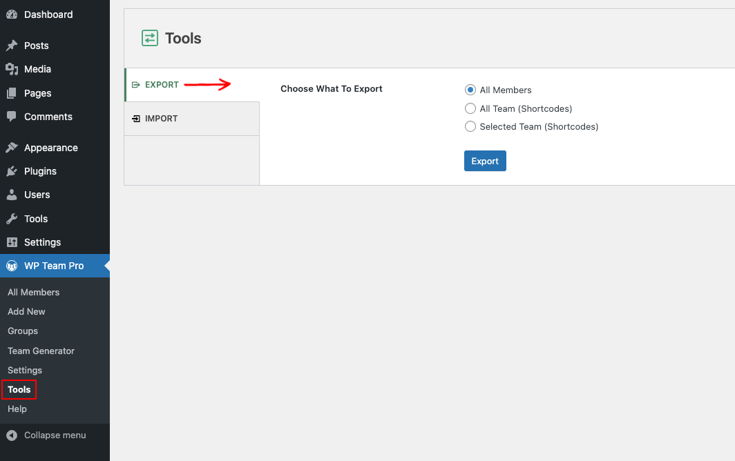 How to Import and Export Team Members and Shortcodes - WP Team