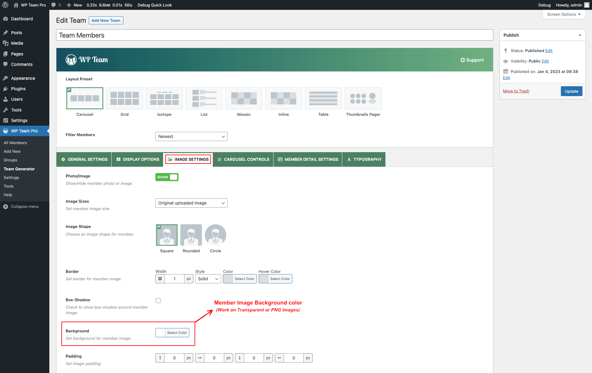 How to Set the Background Color for the Team Member - WP Team